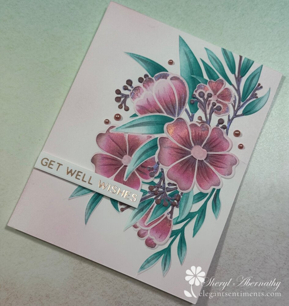 Blooms & Sunset Pink by Lisa Horton Crafts - Elegant Sentiments